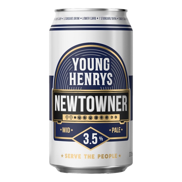 Young Henrys Newtowner Mid Pale Ale 3.5% 375ml Can 4 Pack - Camperdown Cellars