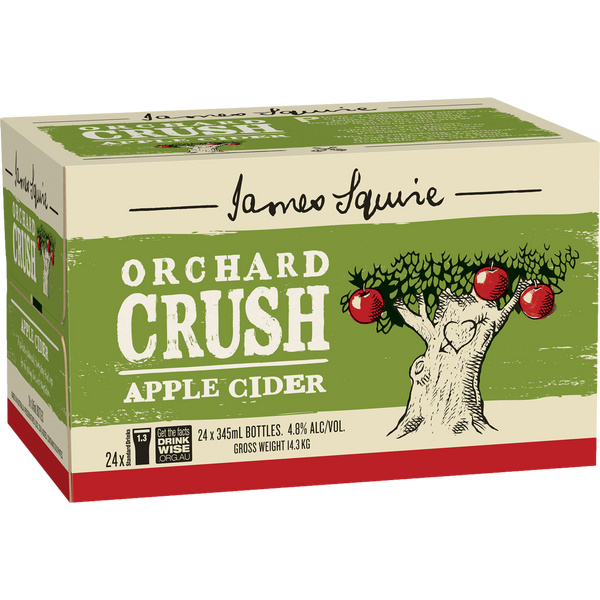 James Squire Orchard Crush Apple Cider 345ml Bottle Case of 24 ...