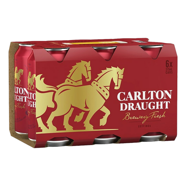 Carlton Draught Lager 375ml Can 6 Pack - Camperdown Cellars