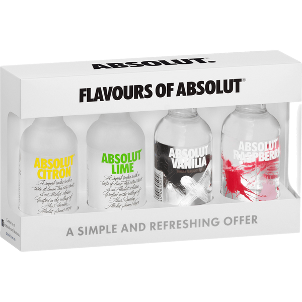 Absolut Vodka Flavour Mini Mix 50ml 4 Pack - Camperdown Cellars