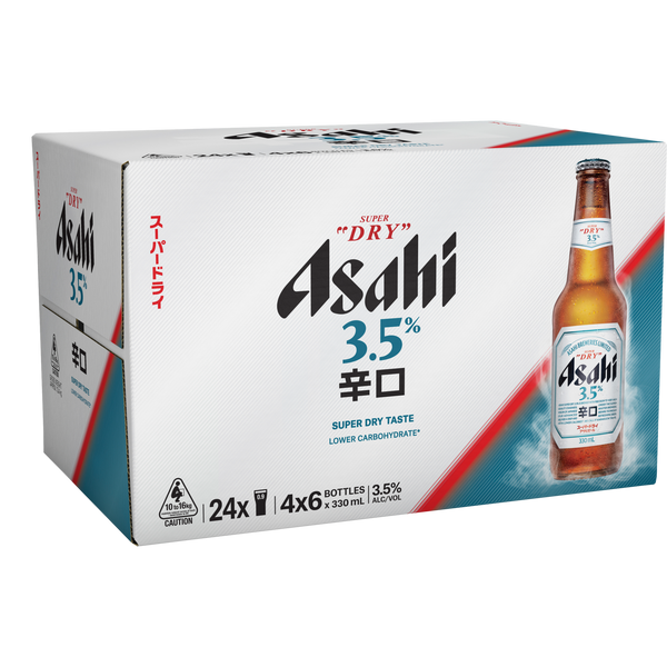 Asahi Super Dry Lager 3.5% 330ml Bottle Case of 24 - Camperdown Cellars