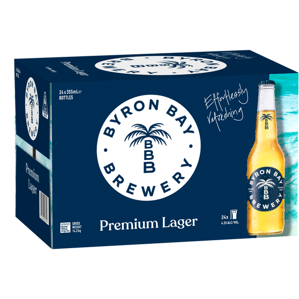 Byron Bay Premium Lager 355ml Bottle Case of 24 - Camperdown Cellars
