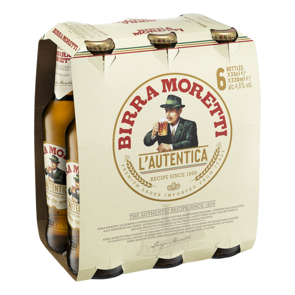 Birra Moretti Premium Lager 330ml Bottle 6 Pack - Camperdown Cellars