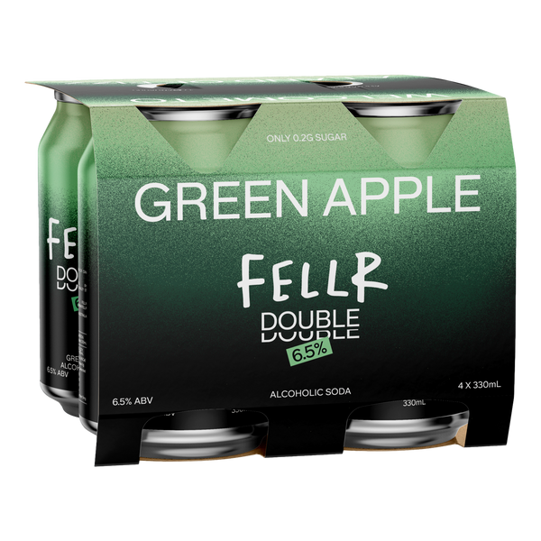 Fellr DOUBLE Seltzer Green Apple 6% 330ml Can 4 Pack - Camperdown Cellars