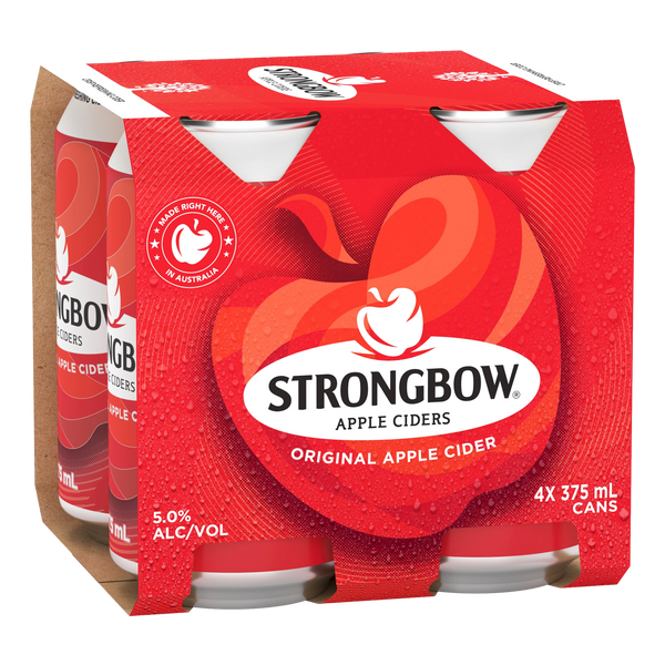 Strongbow Classic Apple Cider 375ml Can 4 Pack - Camperdown Cellars