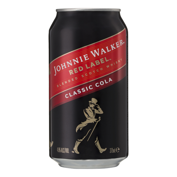 Johnnie Walker Red & Cola 4.6% 375ml Can 10 Pack - Camperdown Cellars