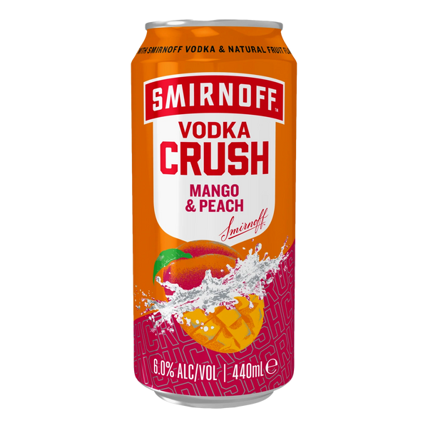 Smirnoff Vodka CRUSH Mixed Flavour 6% 440ml Can 10 Pack - Camperdown ...