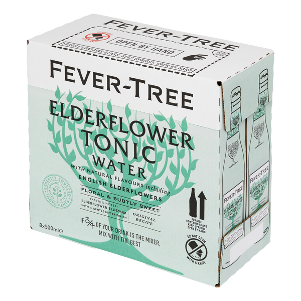 Fever Tree Elderflower Tonic Water 500ml Bottle Case of 8 - Camperdown ...