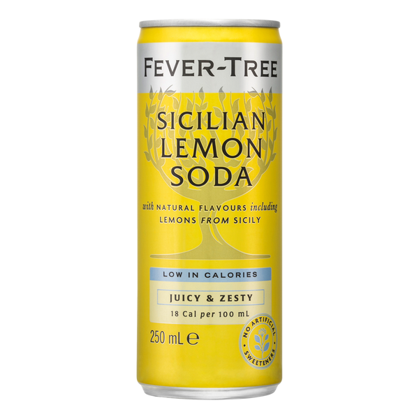 Fever Tree Sicilian Lemon Soda Water 250ml Can Case of 24 - Camperdown ...