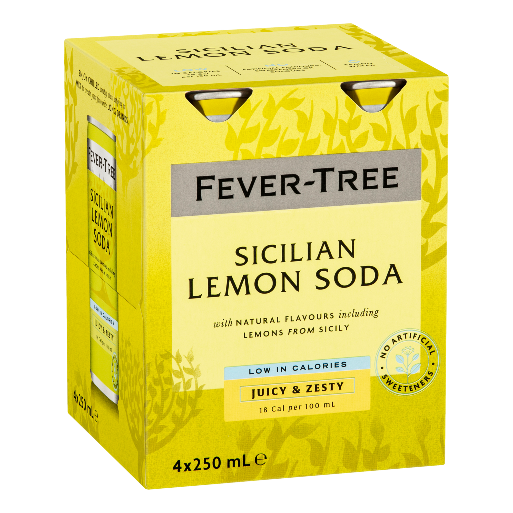 Fever Tree Sicilian Lemon Soda Water 250ml Can 4 Pack - Camperdown Cellars