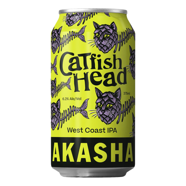 Akasha Catfish Head West Coast IPA 6.2% 375ml Can 4 Pack - Camperdown ...
