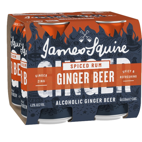 James Squire Spiced Rum Ginger Beer 330ml Can 4 Pack - Camperdown Cellars