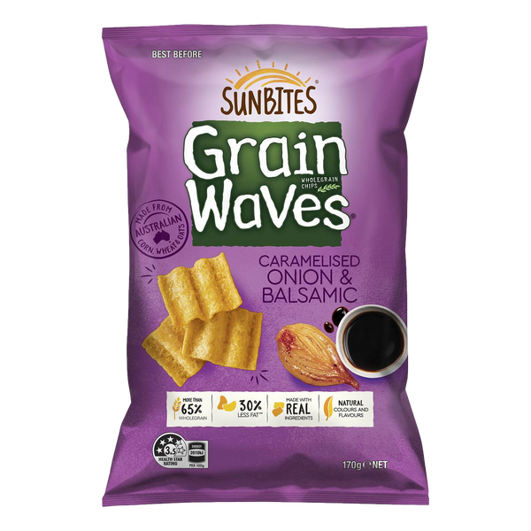 Grain Waves Caramelised Onion Snacks 170g - Camperdown Cellars