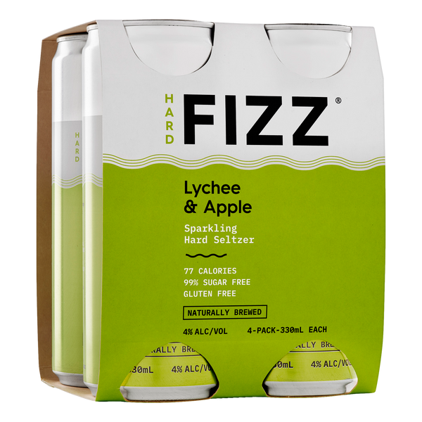 Hard Fizz Lychee & Apple Seltzer 330ml Can 4 Pack - Camperdown Cellars