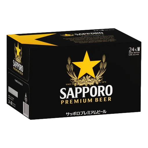 Sapporo Premium Lager 355ml Bottle Case of 24 - Camperdown Cellars