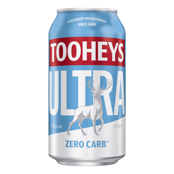 Tooheys Ultra ZERO CARB Lager 4.2% 375ml Can Case of 24 - Camperdown ...