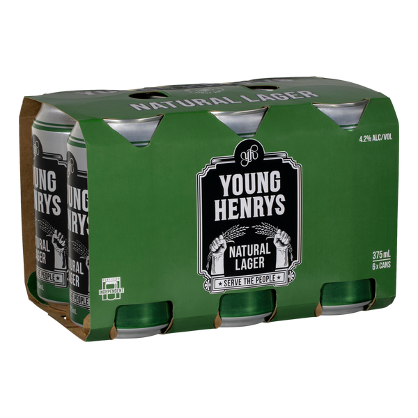 Young Henrys Natural Lager 375ml Can 6 Pack - Camperdown Cellars