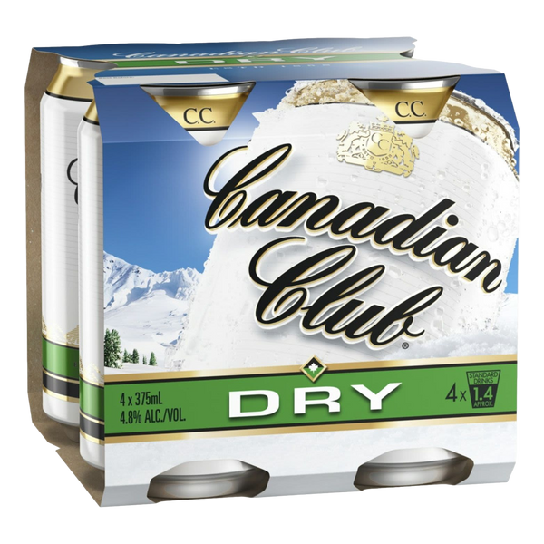 Canadian Club Whisky & Dry 375ml Can 4 Pack - Camperdown Cellars