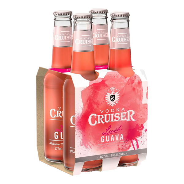 Vodka Cruiser Lush Guava 275ml Bottle 4 Pack - Camperdown Cellars