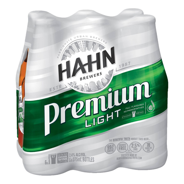 Hahn Premium Light Lager 375ml Bottle 6 Pack - Camperdown Cellars
