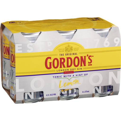 Gordon's Gin & Tonic 375ml Can 6 Pack - Camperdown Cellars