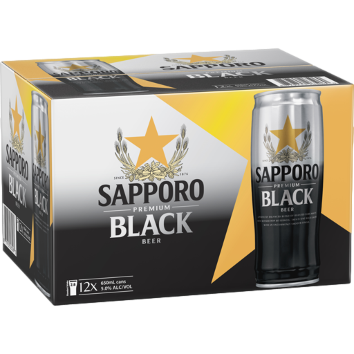 Sapporo Premium Black Dark Lager 650ml Can Case of 12 - Camperdown Cellars