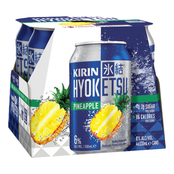 Kirin Hyoketsu Pineapple Vodka Soda 6% 330ml Can 4 Pack - Camperdown Cellars