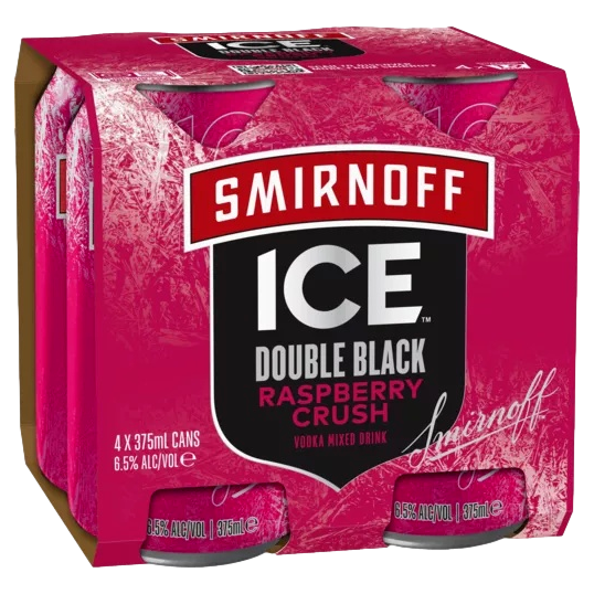 Smirnoff Ice Double Black Raspberry Crush 375ml Can 4 Pack - Camperdown ...