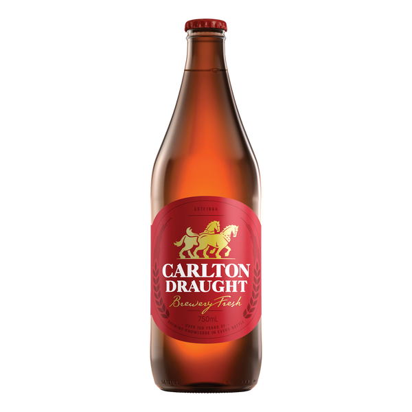 Carlton Draught Lager 750ml Bottle Single - Camperdown Cellars