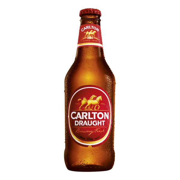 Carlton Draught Lager 375ml Bottle Case of 24 - Camperdown Cellars