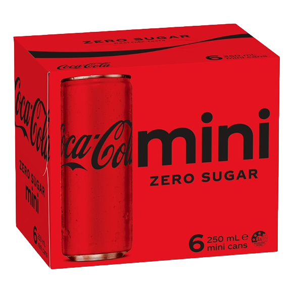 Coca-Cola ZERO SUGAR Mini 250ml Can 6 Pack - Camperdown Cellars