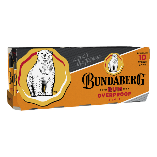 Bundaberg OP Rum & Cola 6% 375ml Can 10 Pack - Camperdown Cellars
