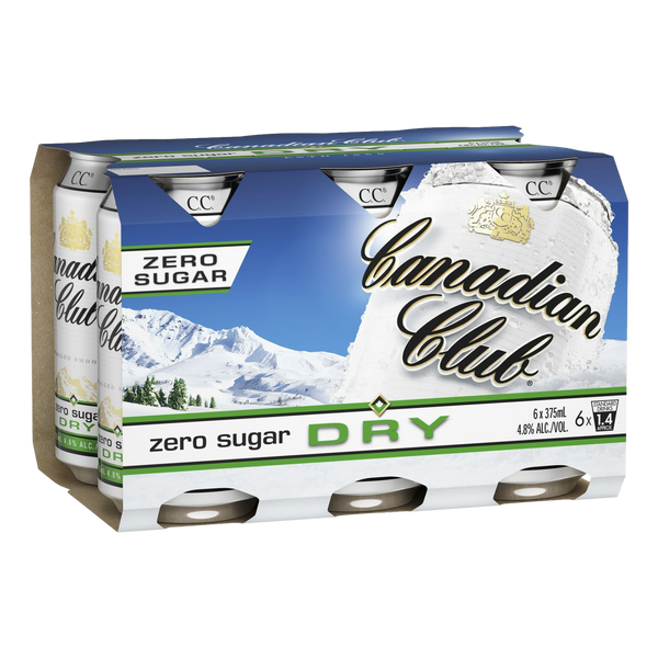 Canadian Club Whisky Zero Sugar Dry 375ml Can 6 Pack - Camperdown Cellars