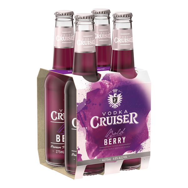 Vodka Cruiser Bold Berry Blend 275ml Bottle 4 Pack - Camperdown Cellars