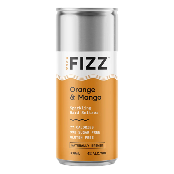 Hard Fizz Orange & Mango Seltzer 330ml Can 4 Pack - Camperdown Cellars
