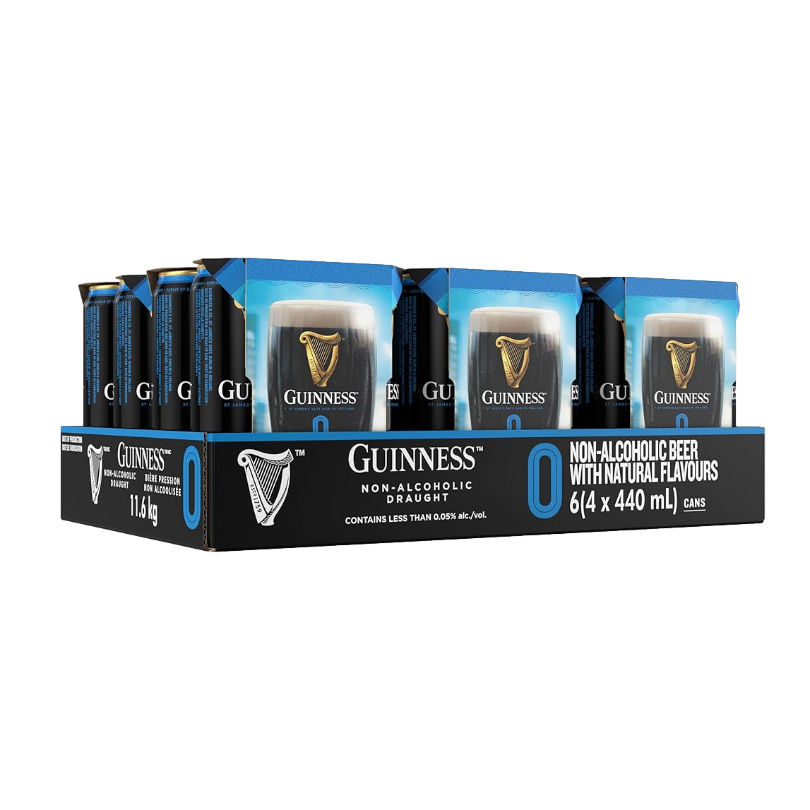 Guinness Draught Non-Alcoholic Stout 440ml Can Case of 24 - Camperdown ...