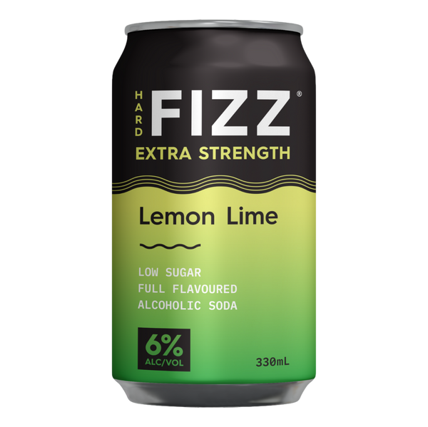 Hard Fizz EXTRA Lemon Lime Alcoholic Soda 6% 330ml Can 4 Pack ...